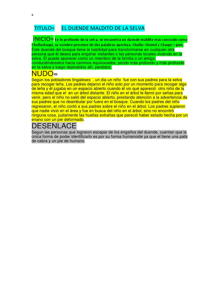 Leyenda Del Duende Maldito | PDF