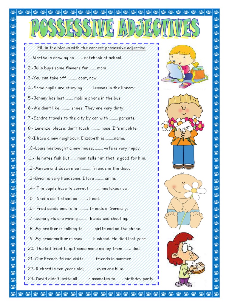 Possessive Adjectives Worksheet | PDF