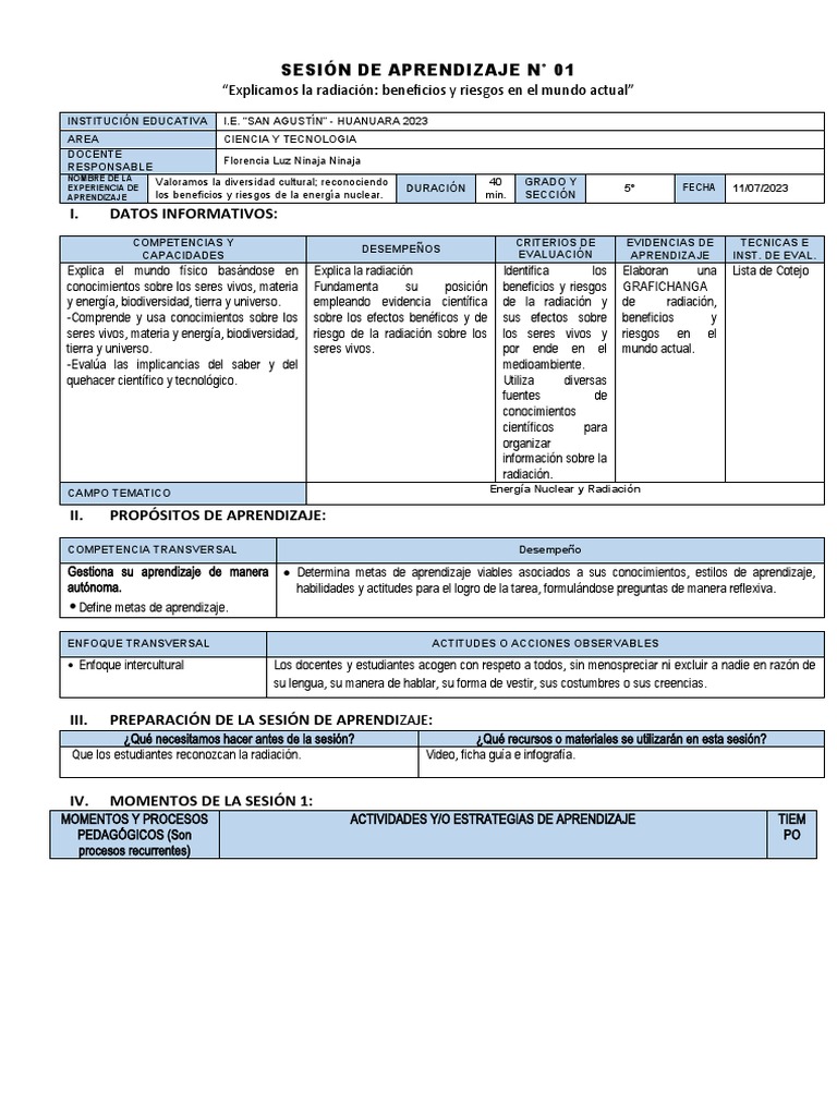 Sesion - Modelo Nery | PDF | Aprendizaje | Evaluación