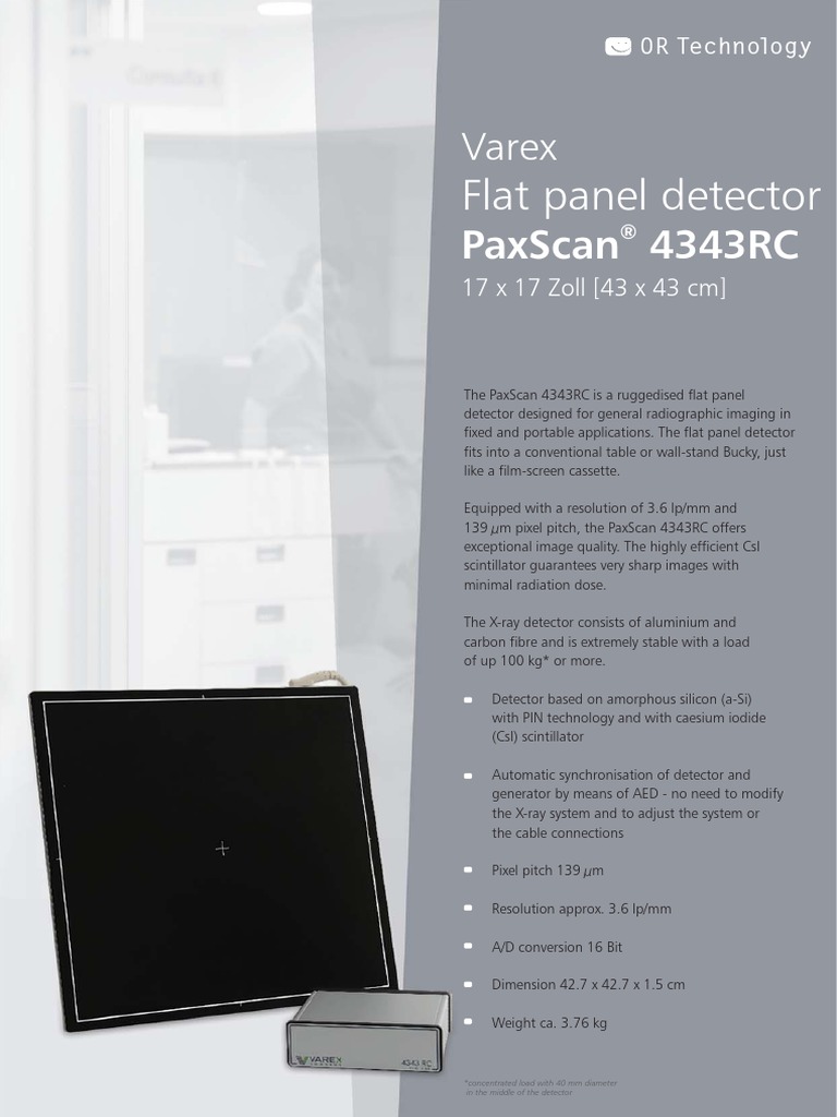 Detector Varex PaxScan 4343RC 17x17 | PDF | Imaging