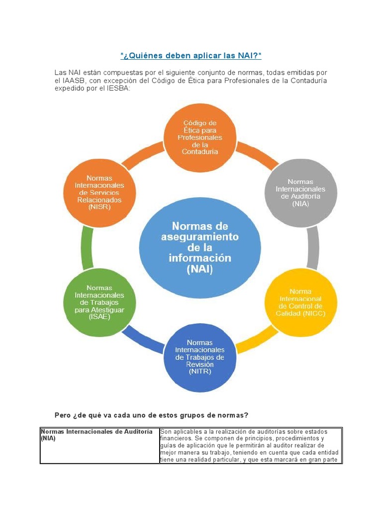Quiénes Deben Aplicar Las NAI | Descargar gratis PDF | Auditoría ...