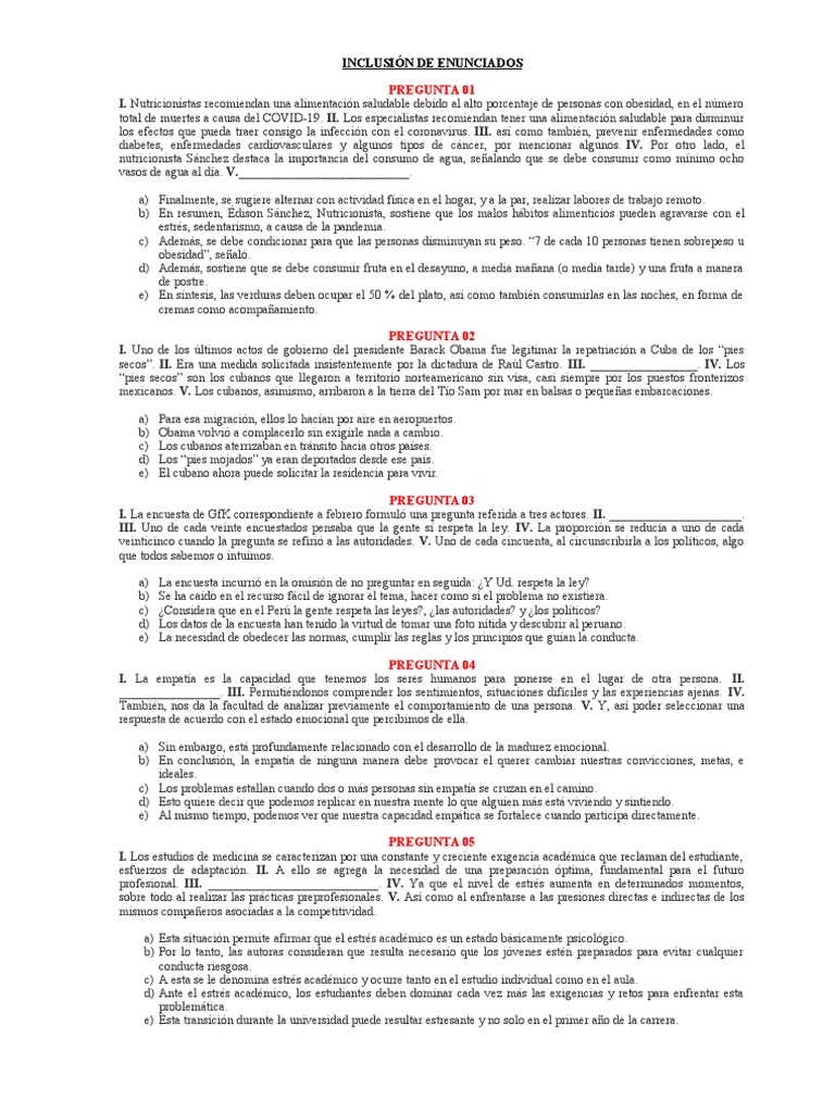 Inclusión de Enunciados | PDF