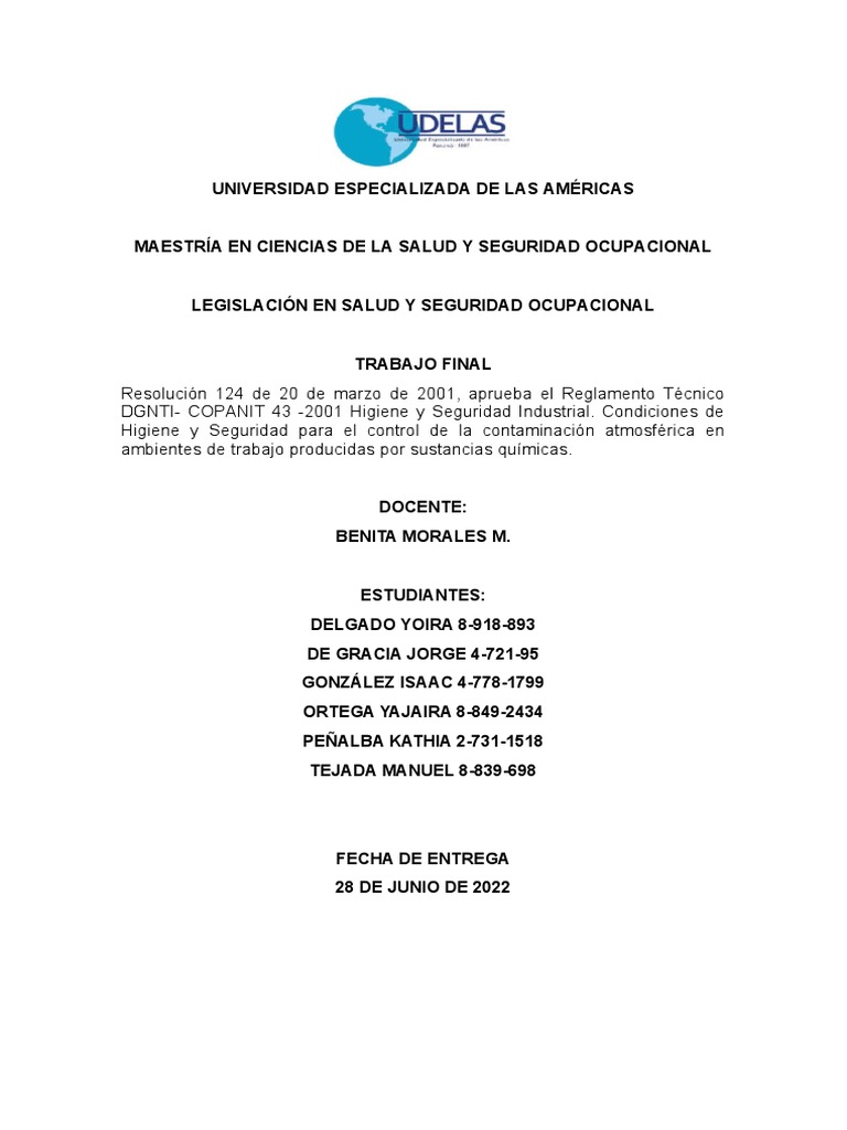 Trabajo Final Legislación | PDF | Contaminación | Toxicidad