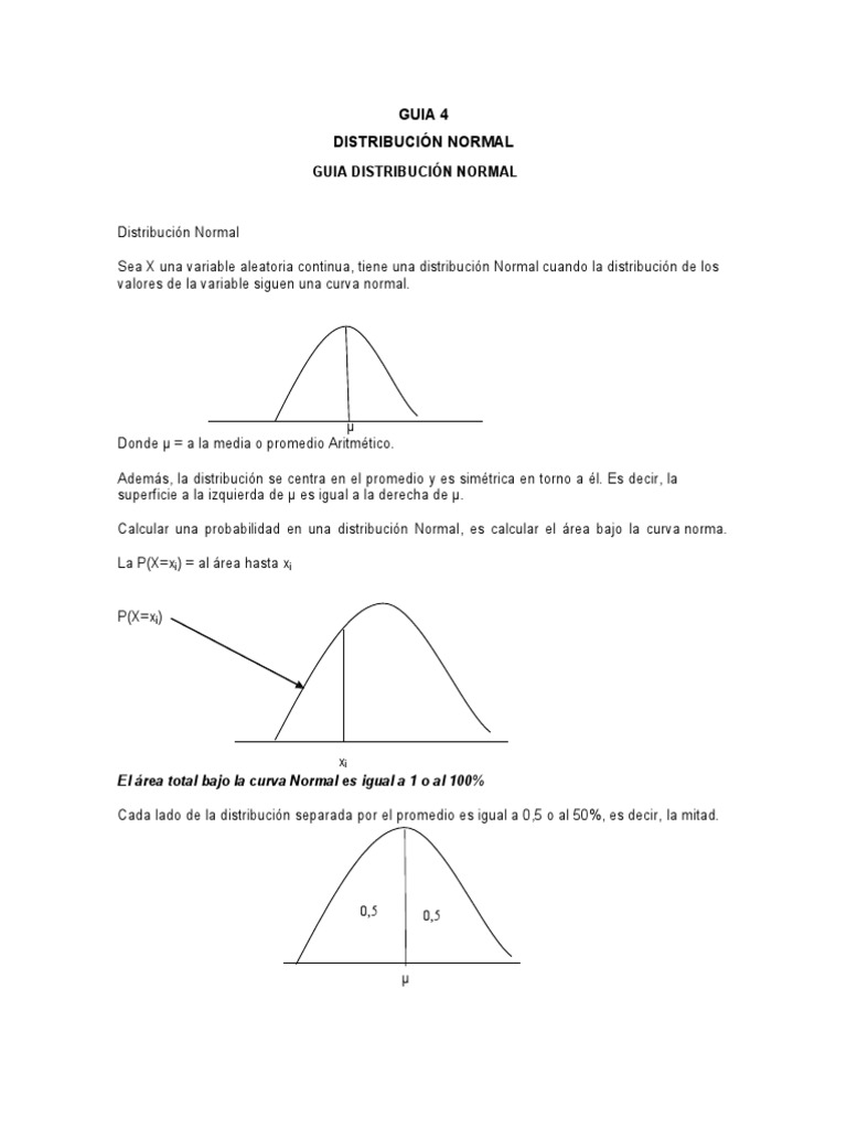 Distribución de Probabilidad Normal | PDF | Media | Distribución normal