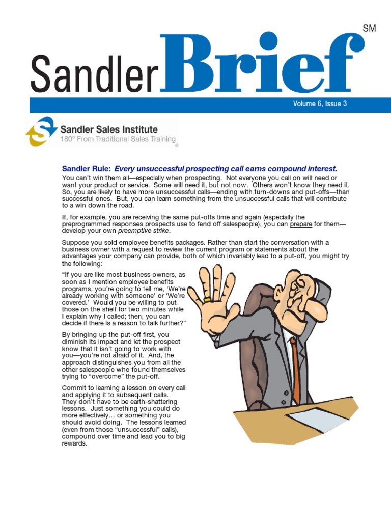 Sandler Rule: Every Unsuccessful Prospecting Call Earns Compound ...