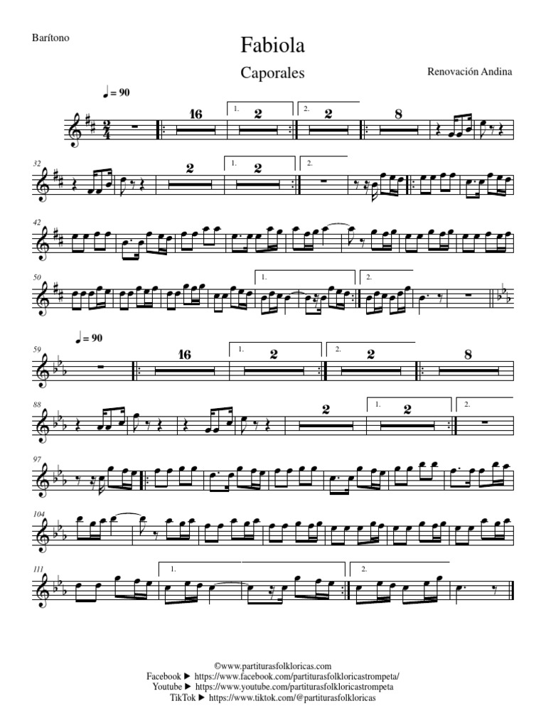 Caporales Fabiola - Renovación Andina - Barítono | PDF