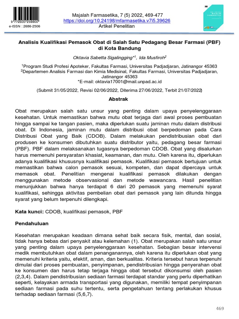 Analisis Kualifikasi Pemasok PBF | PDF | Pengembangan Diri