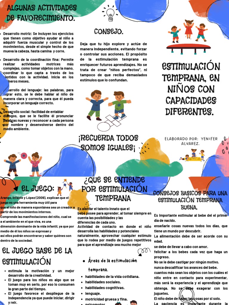 Triptico Estimulacion Temprana. | PDF