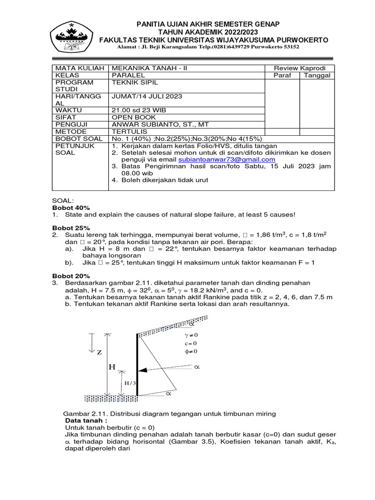 Soal UAS MEKTAN II 2022-2023 GENAP - P | PDF