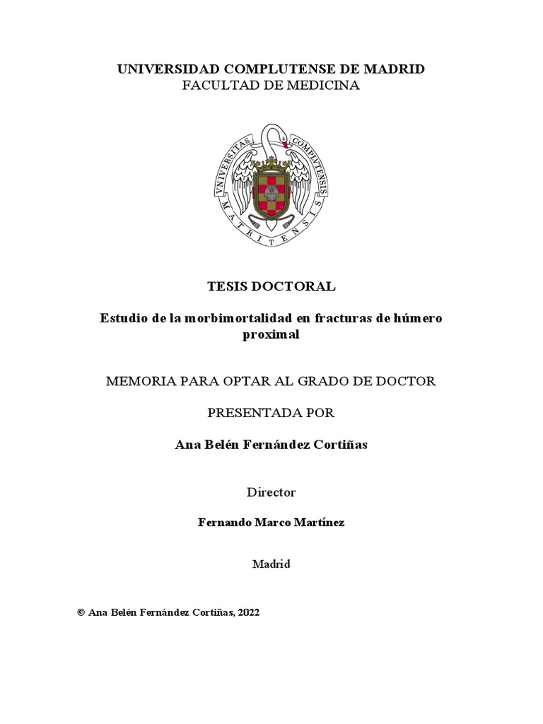 Estudio de La Mobimortalidad en Fracturas de Húmero Proximal | PDF | Salud y bienestar | Ciencia ...