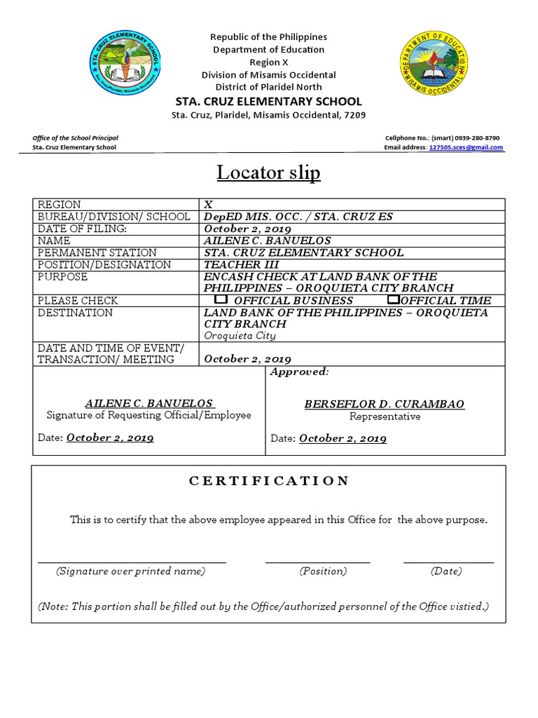 Locator Slip | Download Free PDF | Government