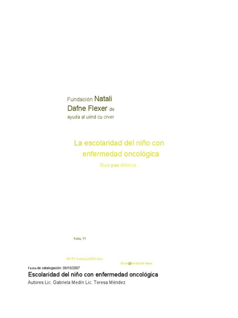 La Escolaridad Del Niño Con Enfermedad Oncológica | PDF | Plan de estudios | Cáncer