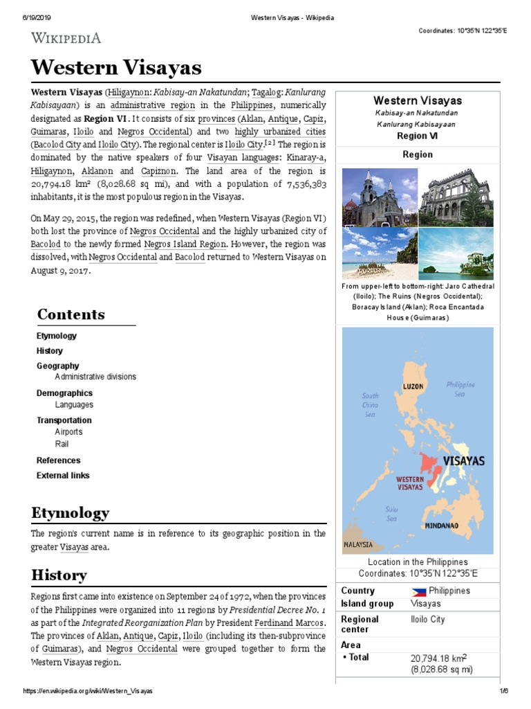 Western Visayas - Wikipedia | PDF | Philippines