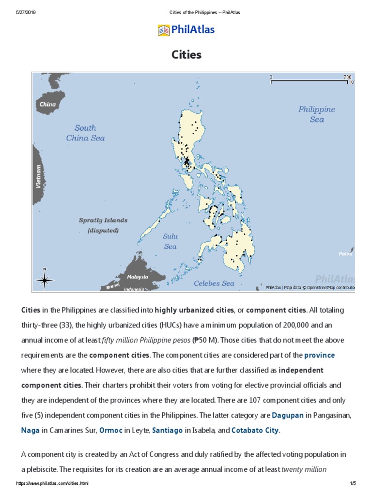 Cities of The Philippines - PhilAtlas | PDF | Southeast Asia | Philippines