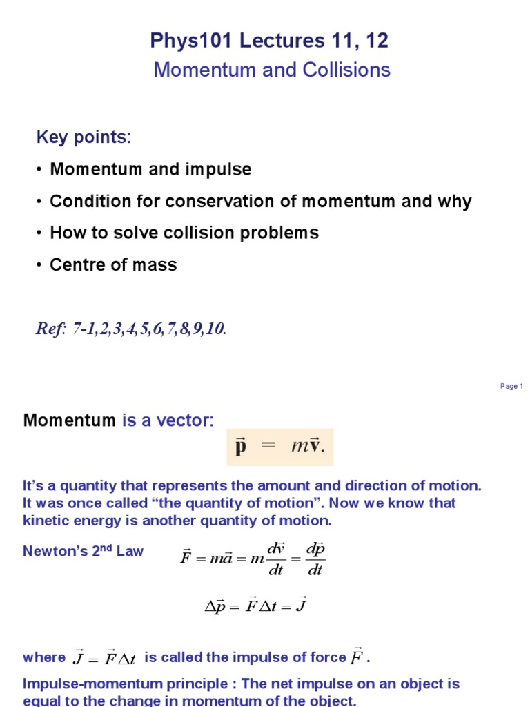 Lec 11 B | PDF | Collision | Momentum