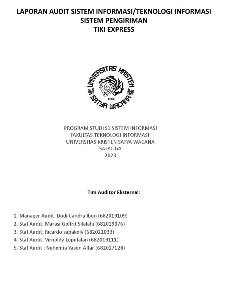 Laporan Audit Sistem Informasi | PDF