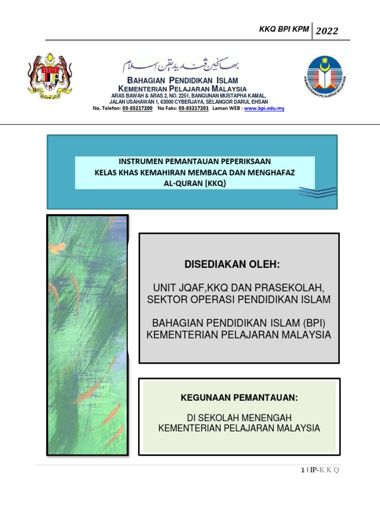 Instrumen Pemantauan KKQ 2022 | PDF