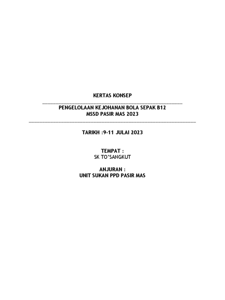 Final Draft Kertas Konsep MSSD 2023 | PDF
