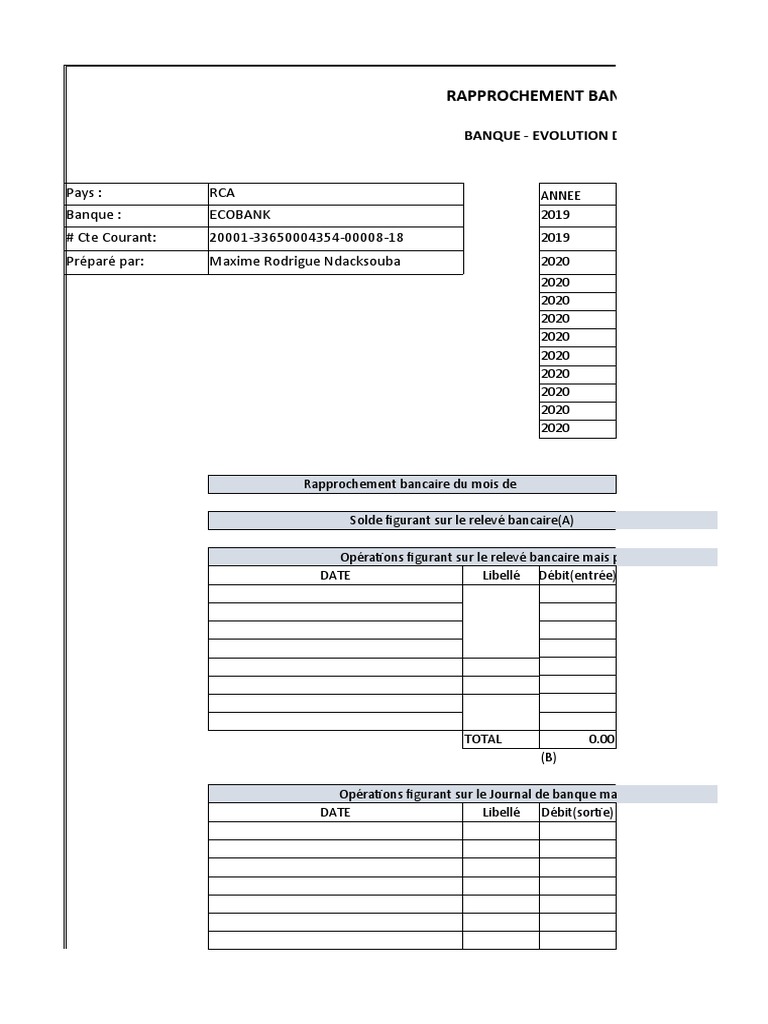 Draft Rapprochement Bancaire | PDF