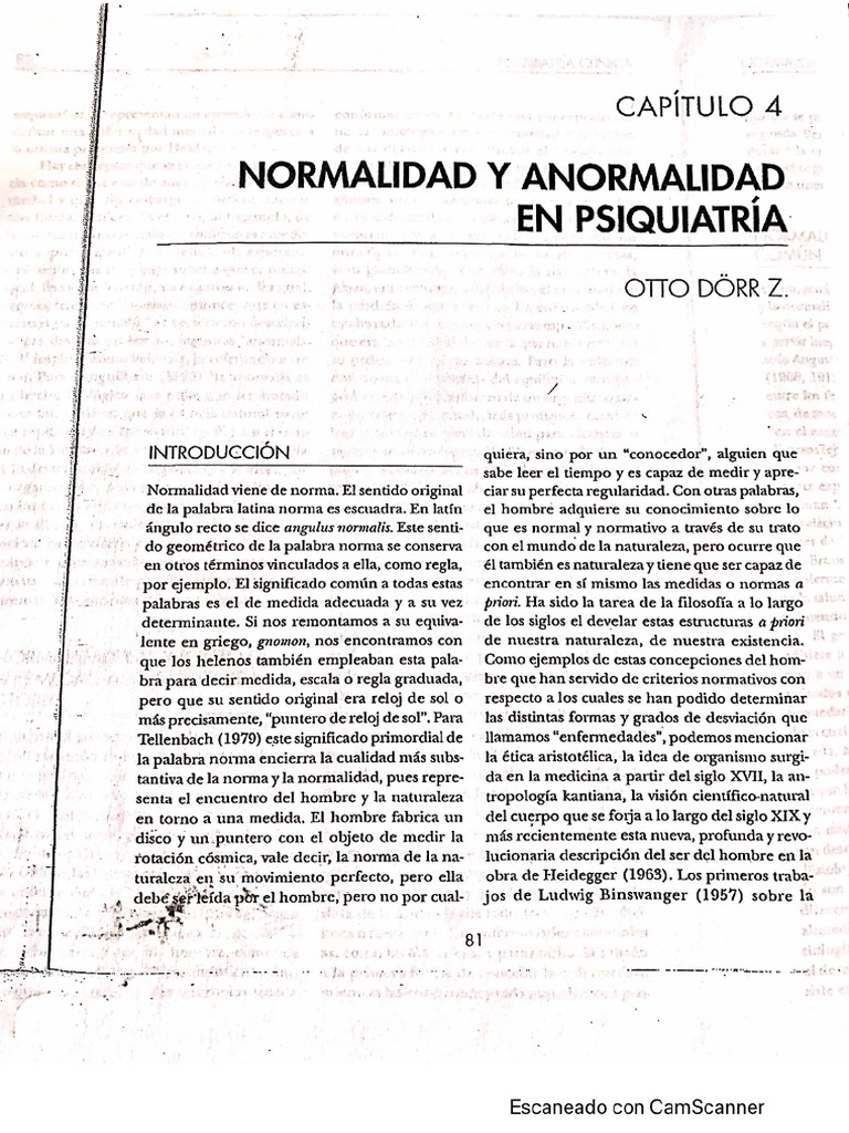 Normalidad y Anormalidad en Psiquiatría | PDF