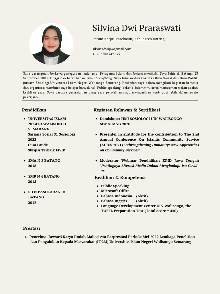CV Fix Silvina Dwi Praraswati | PDF