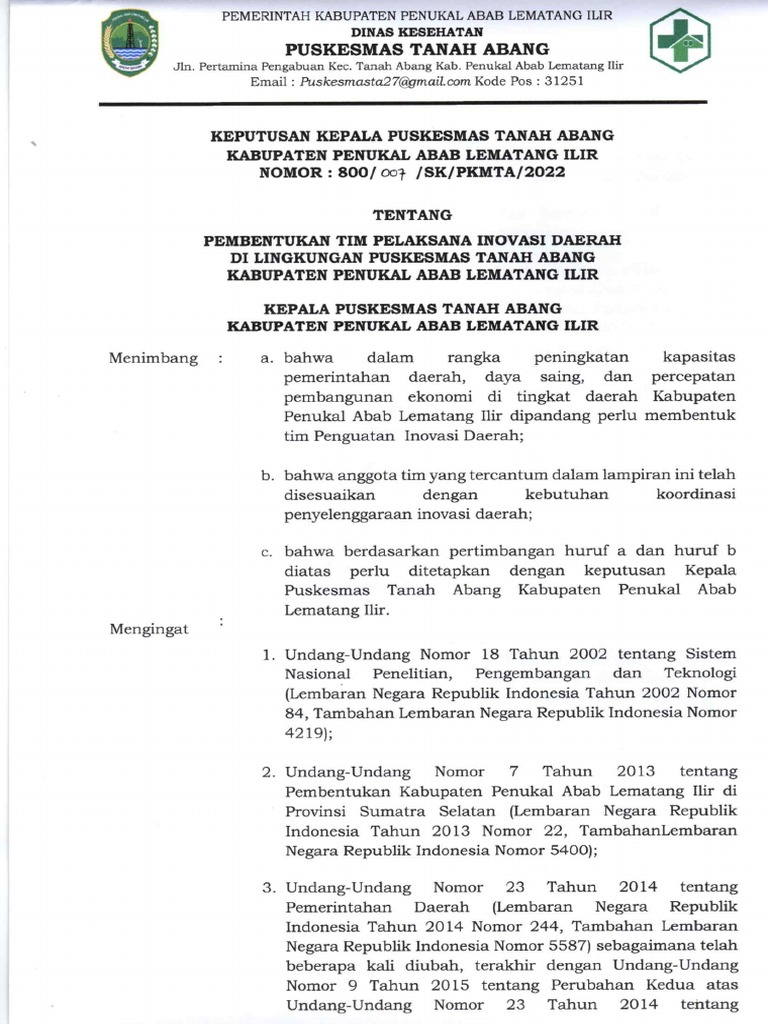 SK Tim Inovasi | PDF