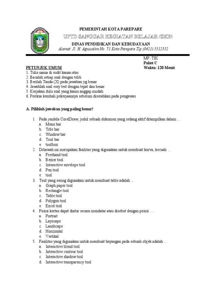 Acc SOAL UPK TIK PAKET C | PDF
