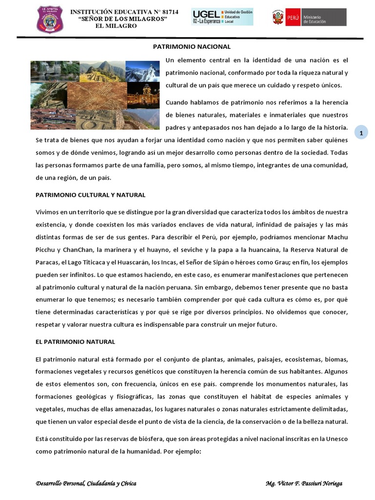 Patrimonio Nacional | PDF | Patrimonio cultural | Bienes (Ley)