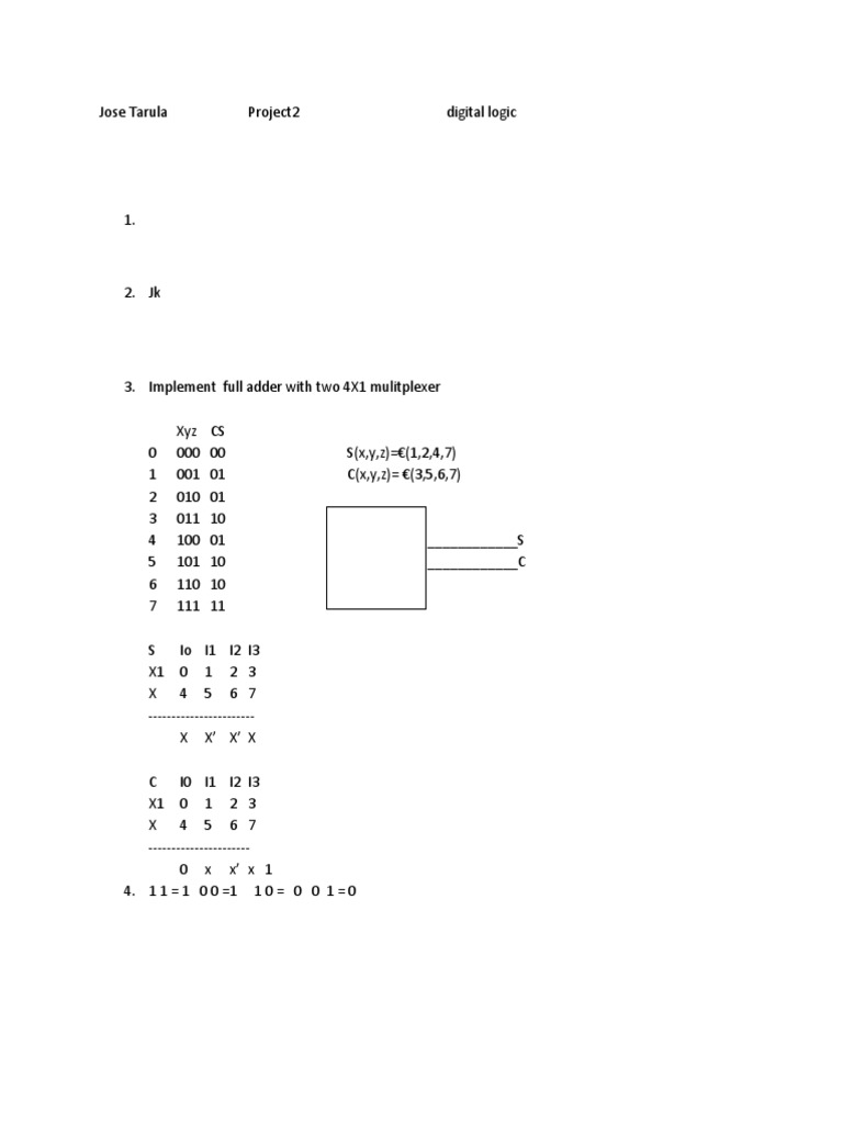 Project 2 Digital Logic | PDF | Digital Electronics | Electronic Circuits