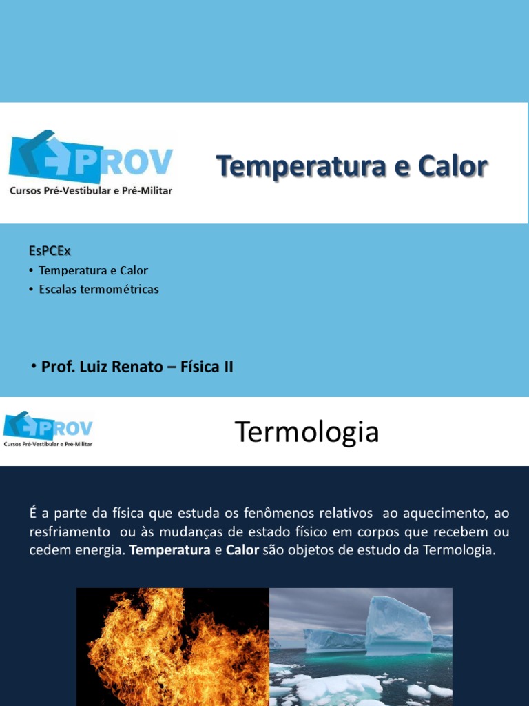 1 - F2 - Temperatura e Calor | PDF | Temperatura | Fahrenheit