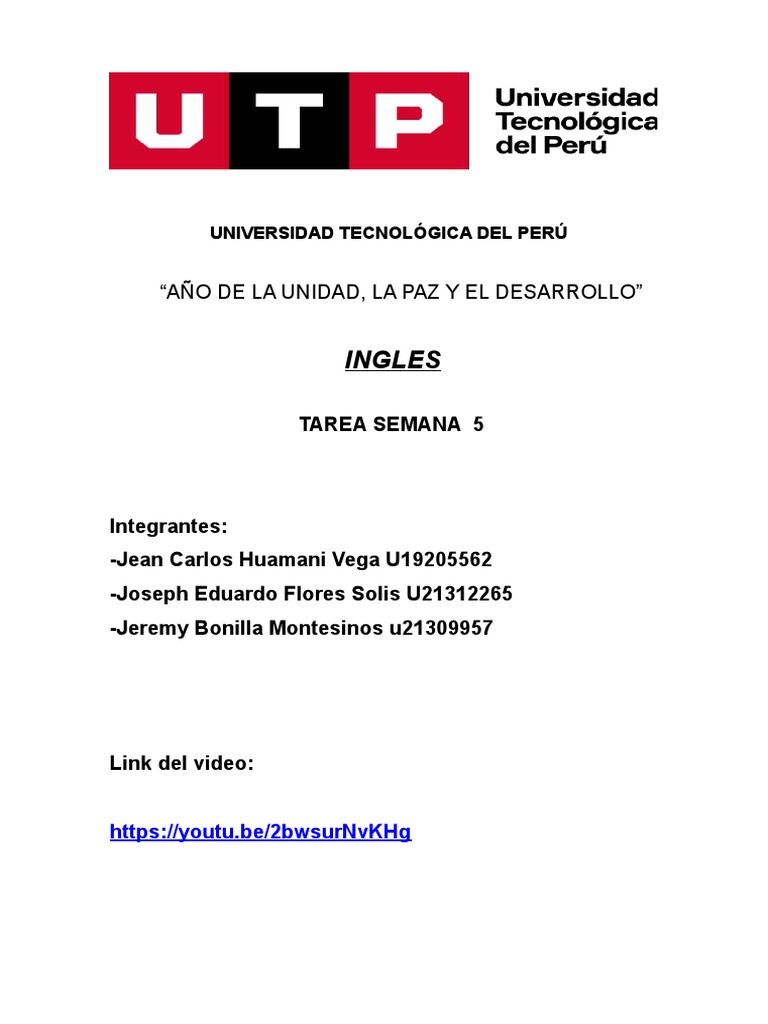 Semana 5 INGLES TA1 (1) | PDF