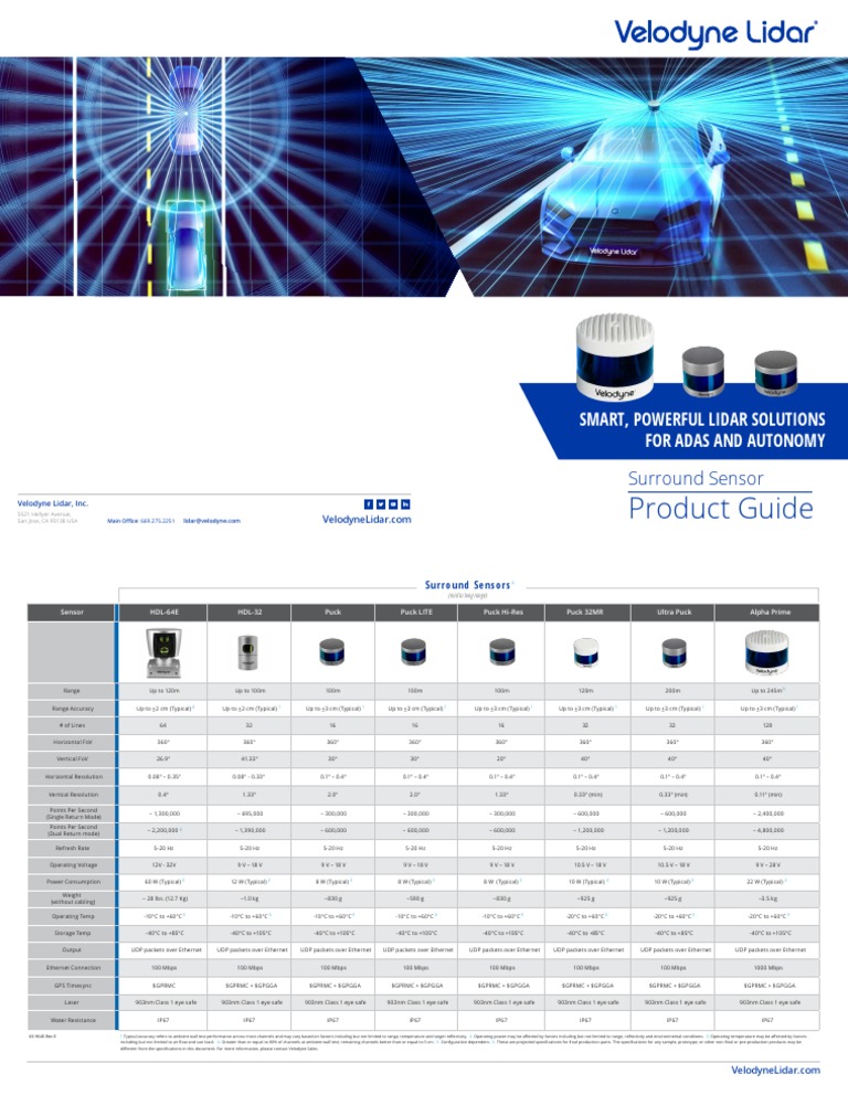 Velodyne Lidar Product Comparision Guide November 2019 | PDF | Metrology | Electronics
