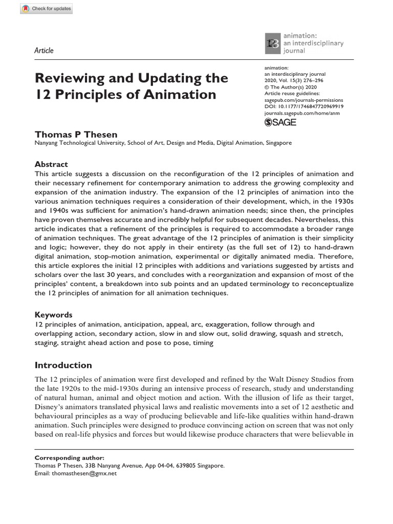 Revising the 12 Animation Principles | PDF | Animation | Force
