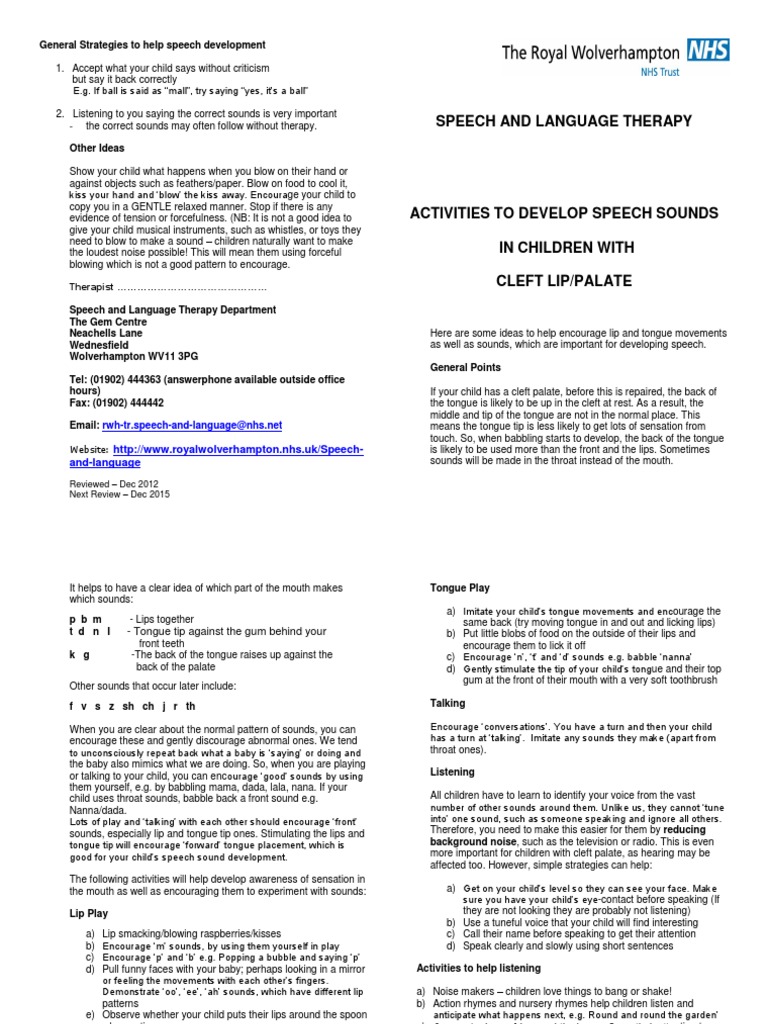 Cleft Palate | PDF | Speech | Mouth