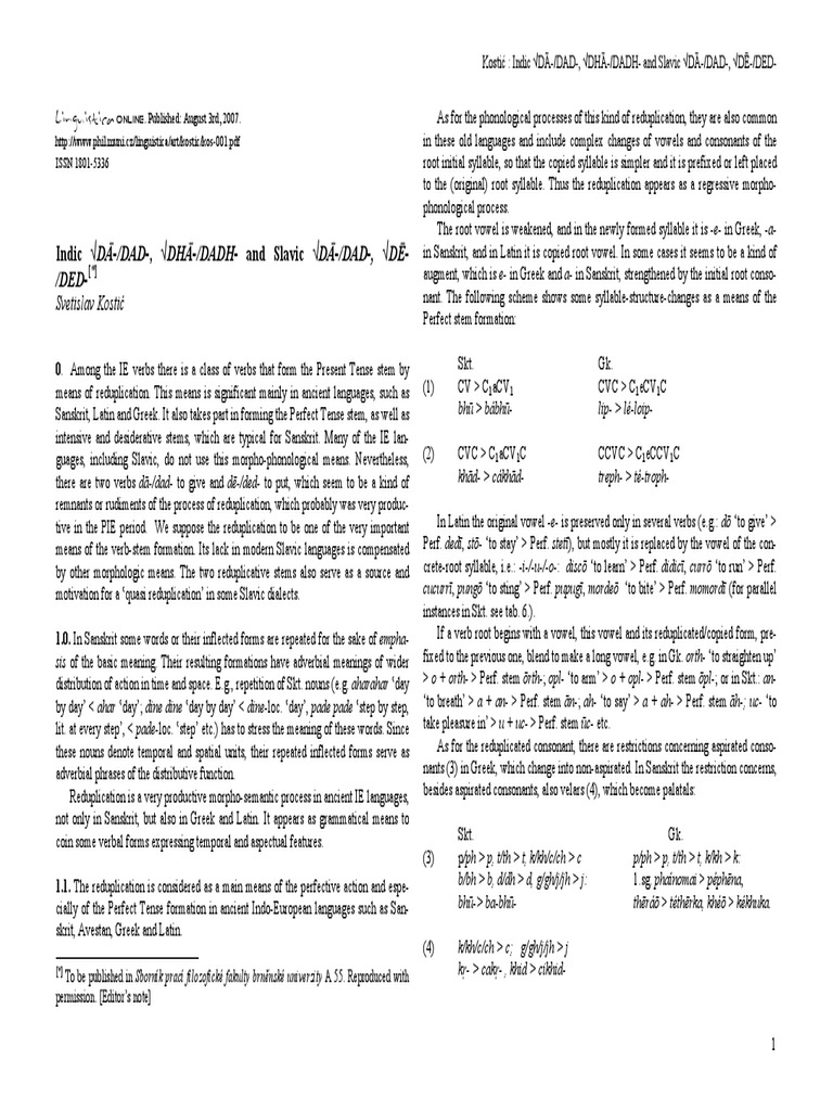 Kostic Reduplication | PDF