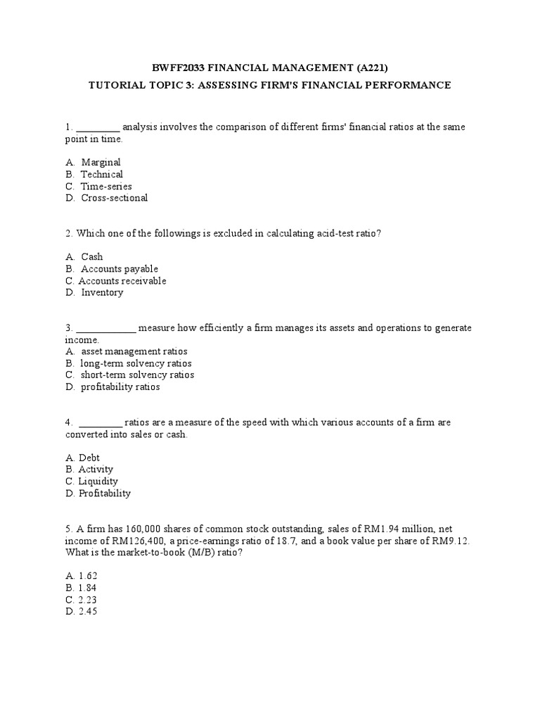 A221 - Tutorial - Topic 3 - Question | PDF