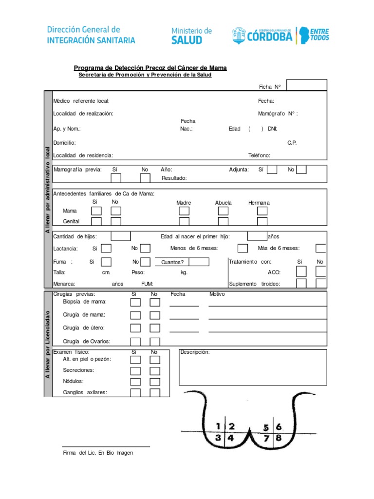 Ficha Datos Clinicos - Mamografía 2021 | PDF