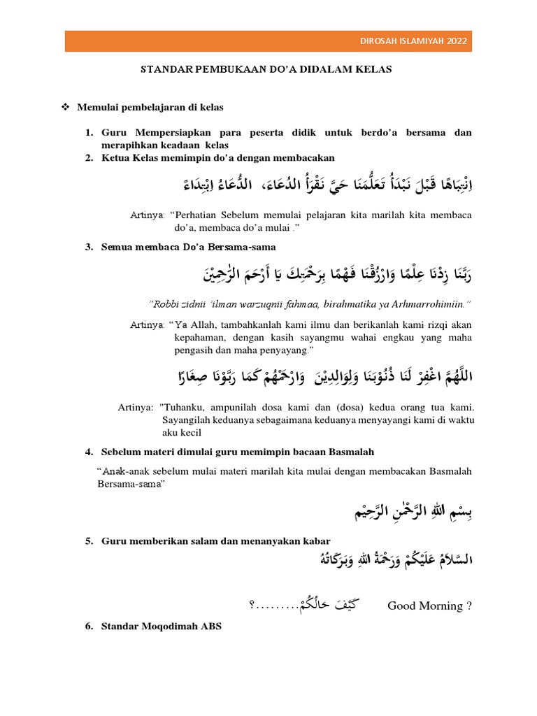 Pembukaan Doa Di Dalam Kelas. | PDF | Pengembangan Diri