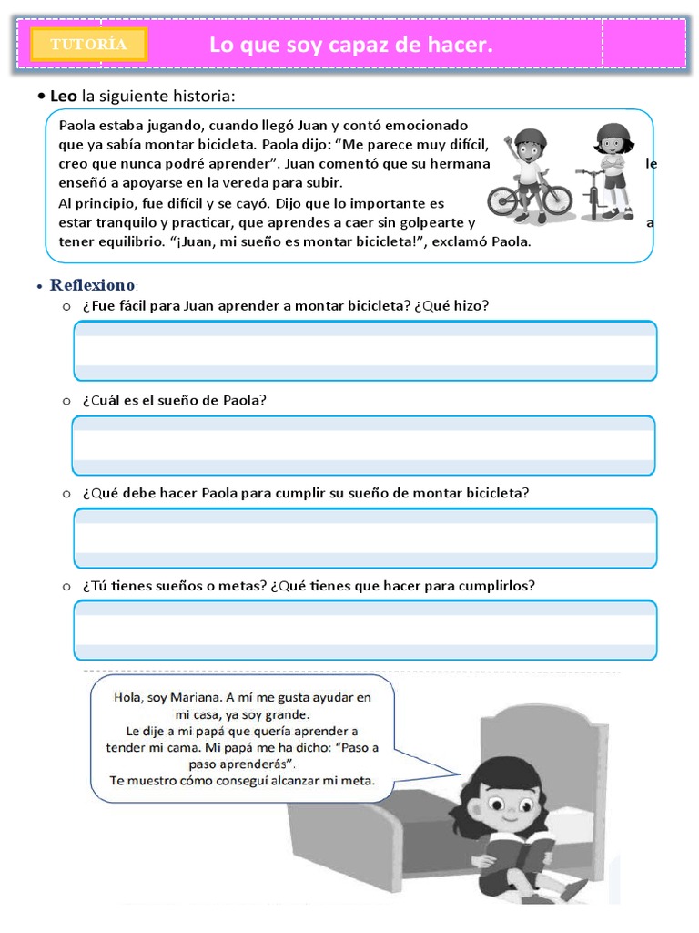 D1 A2 FICHA TUT. Lo Que Soy Capaz de Hacer. | PDF