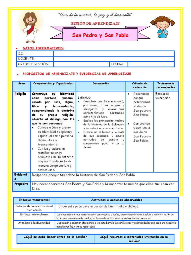 2º E5 S3 Sesión D2 Religión San Pedro y San Pablo | PDF | San Pedro ... 2º E5 S3 Sesión D2 Religión San Pedro y San Pablo | PDF | San Pedro ...