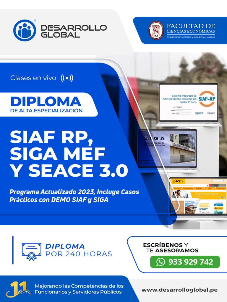 627soles-Diploma SIAF-RP SIGA-MEF SEACE | PDF | Presupuesto | Contabilidad