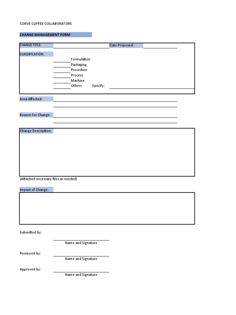 Change Management Form_version1 | PDF