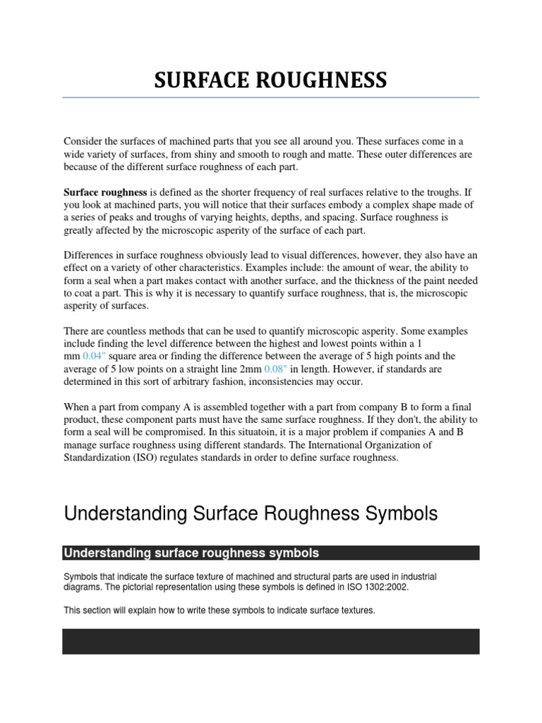 Surface Roughness | PDF | Surface Roughness | Physical Sciences