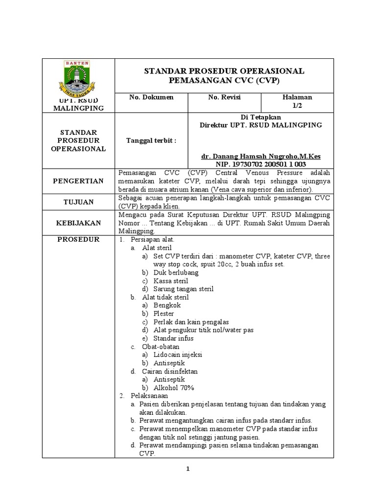 SPO Pemasangan CVC | PDF