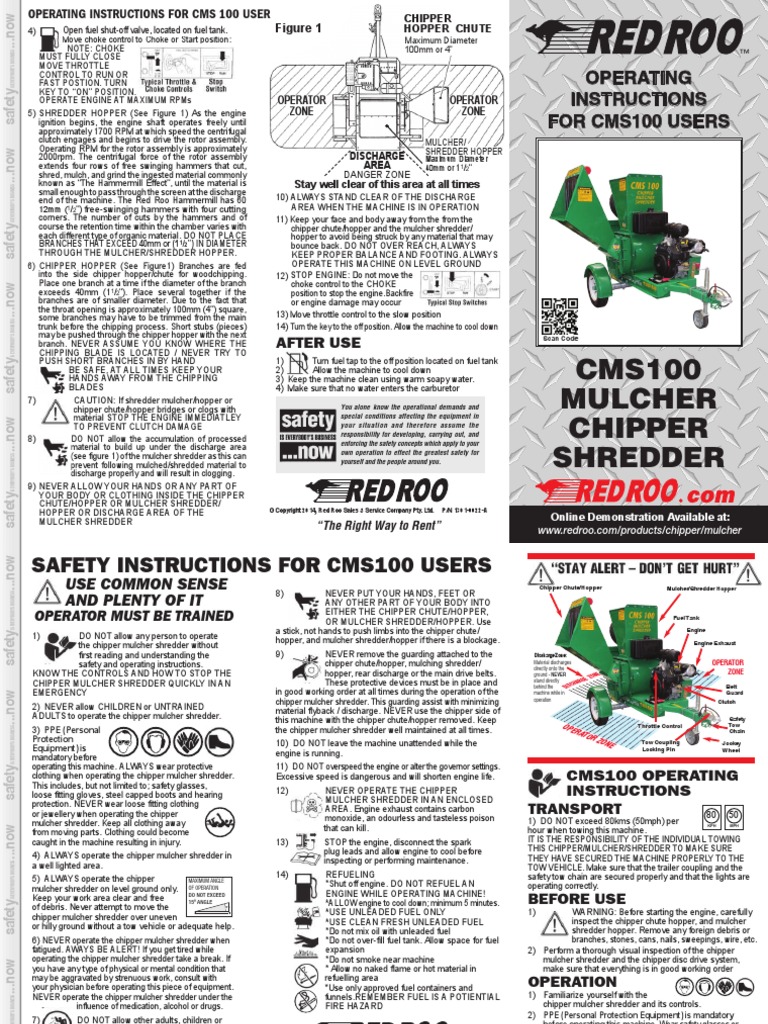 CMS100 Operating Instructions | PDF | Clutch | Machines