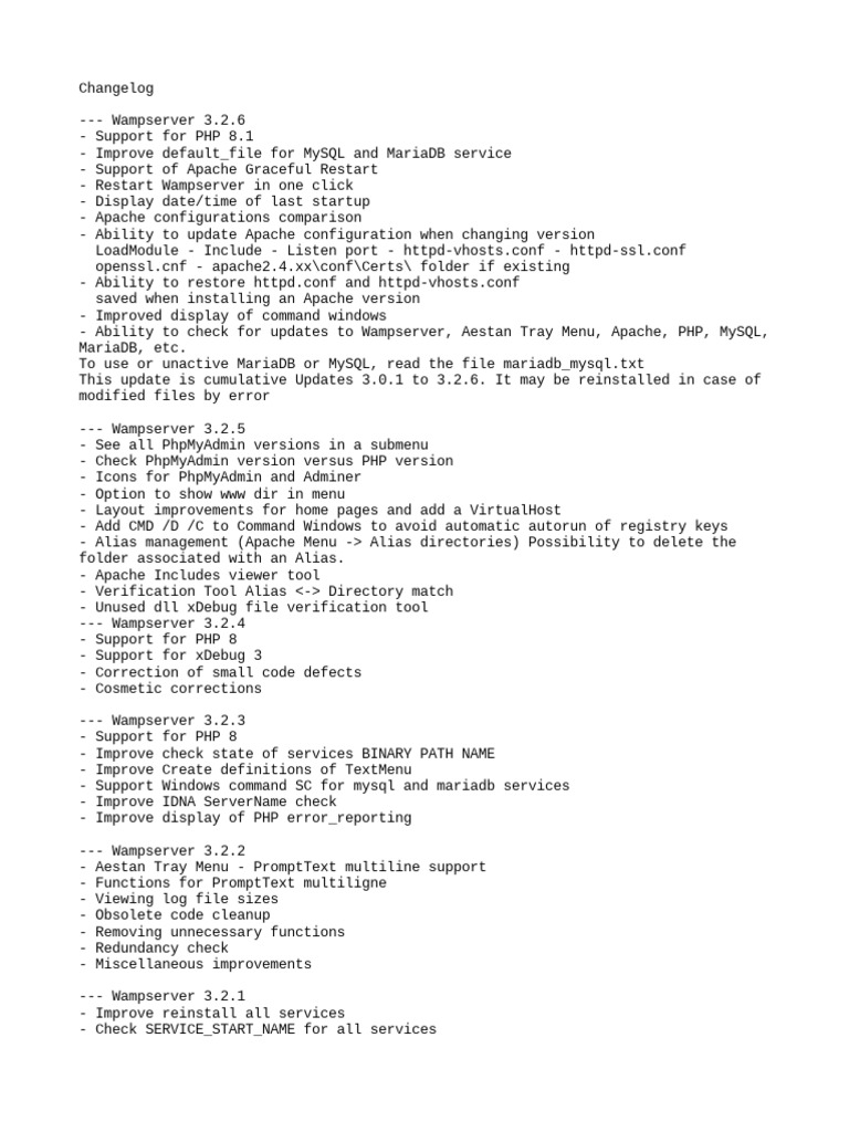 Changelog | PDF | Php | Command Line Interface