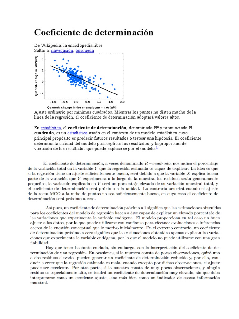 Coeficiente de Determinación (R Cuadrado) | PDF Coeficiente de Determinación (R Cuadrado) | PDF