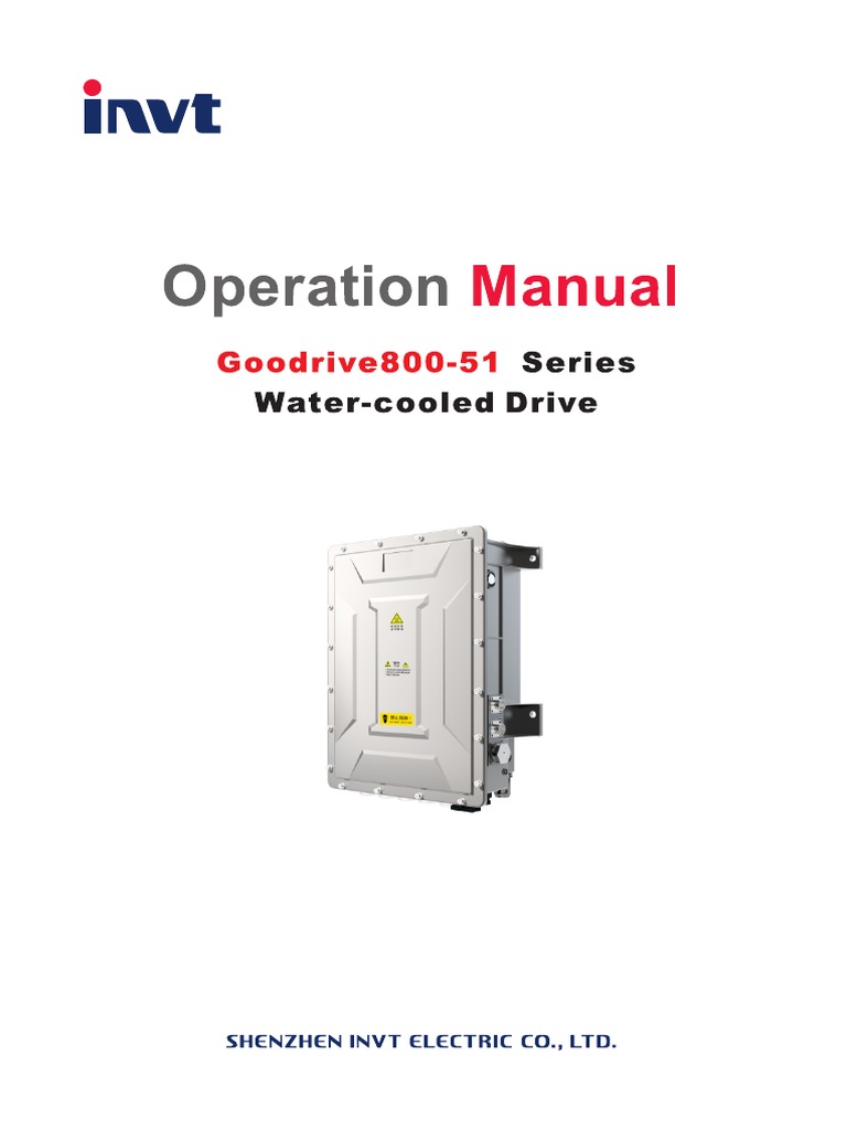 GD800-54 Series Water-Cooled Drive Manual - V1.5 | PDF | Electric Motor | Electrical Wiring