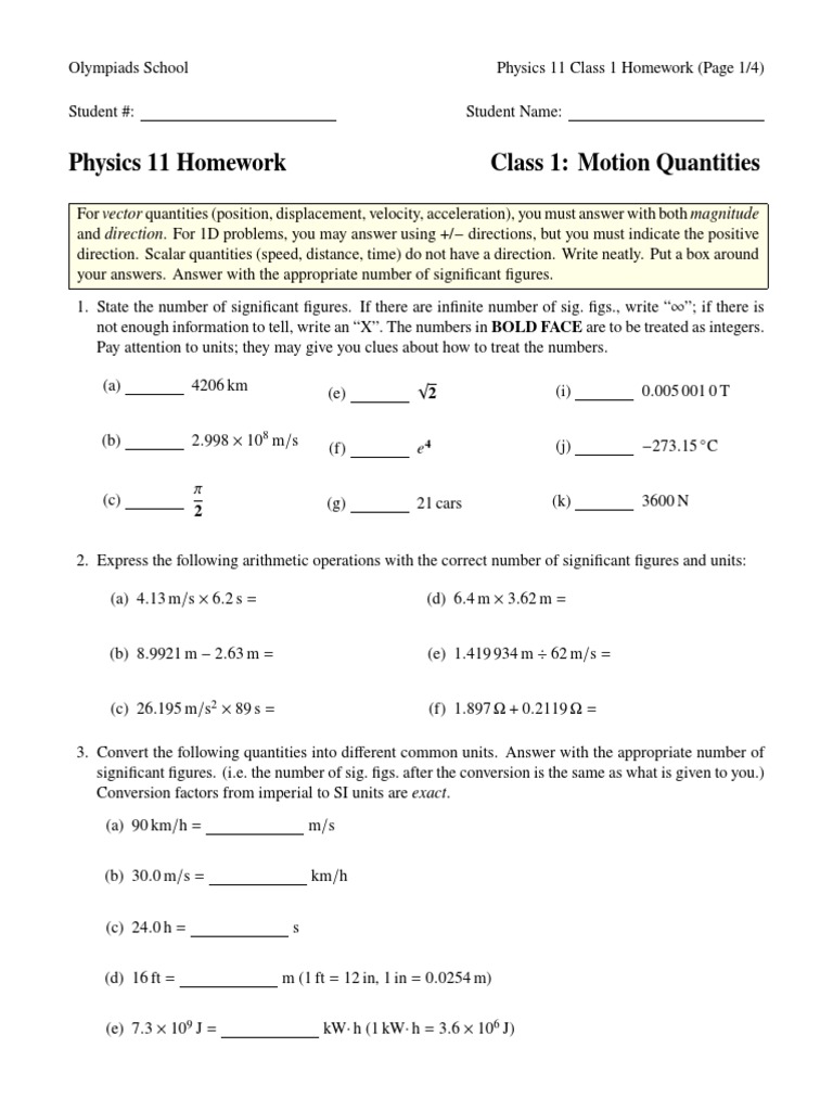 Phys11 C01 Homework | PDF | Acceleration | Velocity