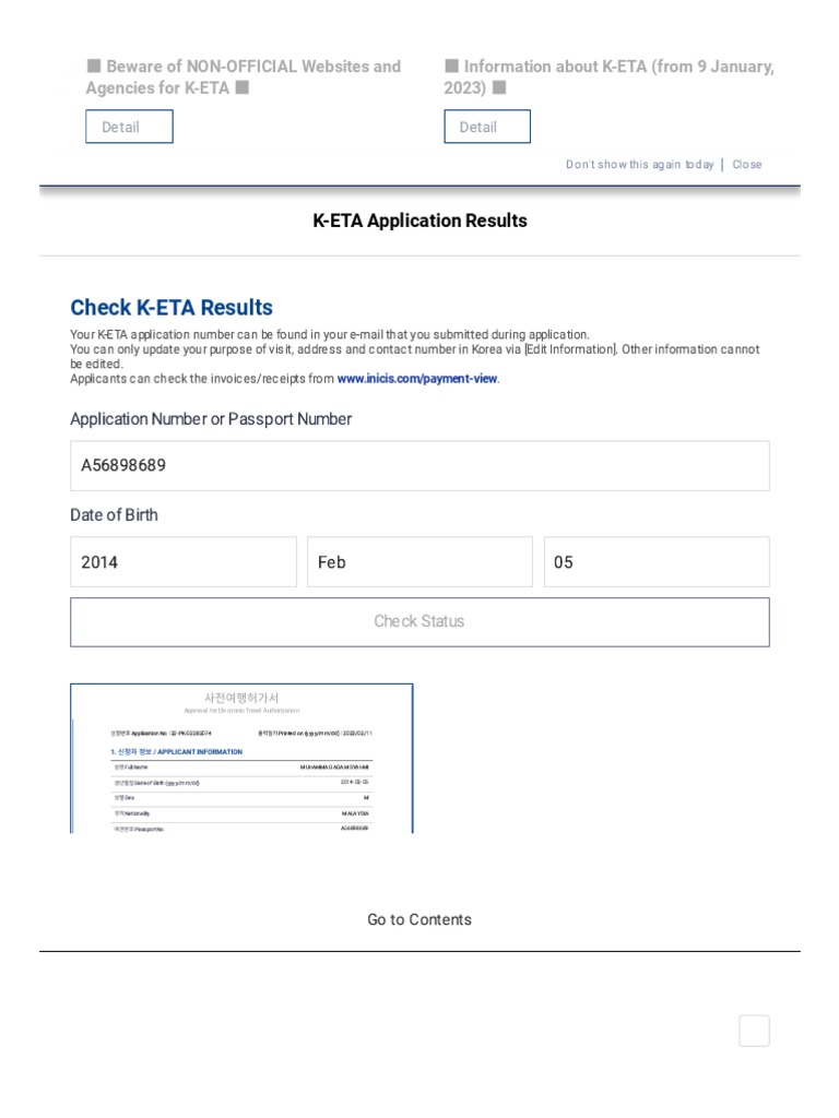 Check K-ETA Results - K-ETA Application Results - K-ETA | PDF